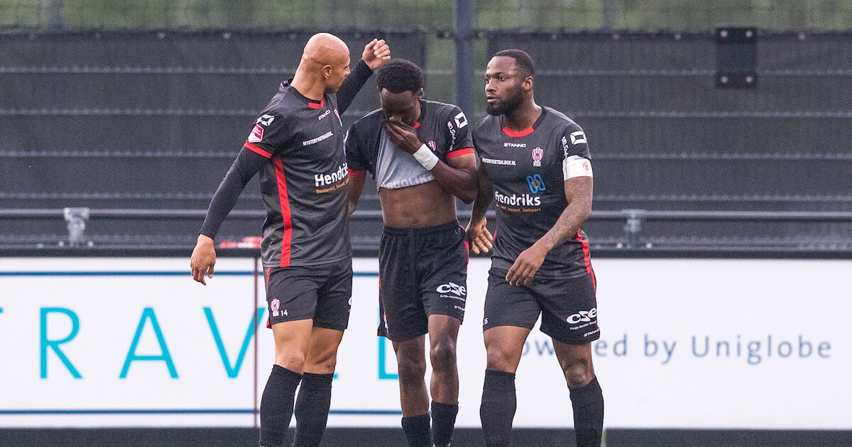 Emotie bij Ilounga Pata na eerste goal voor TOP Oss: ‘Het was een mix ...