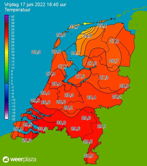 Tropisch warm: in heel Brabant ruim 30 graden bereikt, morgen code geel ...