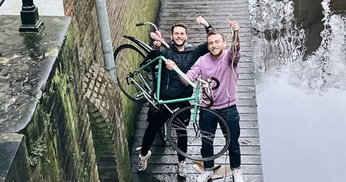 Bossche Teun (28) gaat viral met zijn hengelactie naar net opgeknapte fiets uit drabbige ...