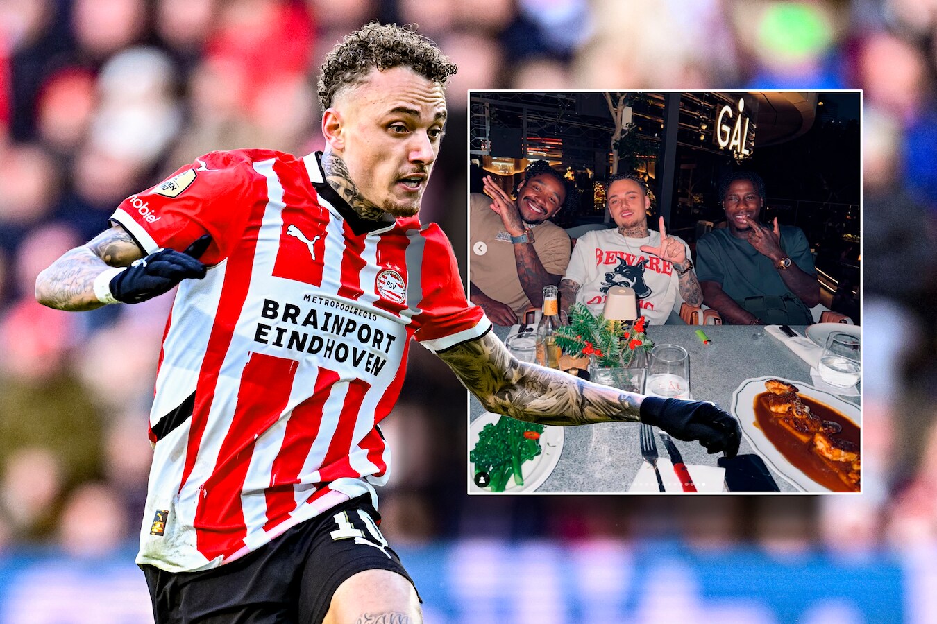 PSV-aanvaller Noa Lang deelt opvallende vakantiefoto met Steven ...