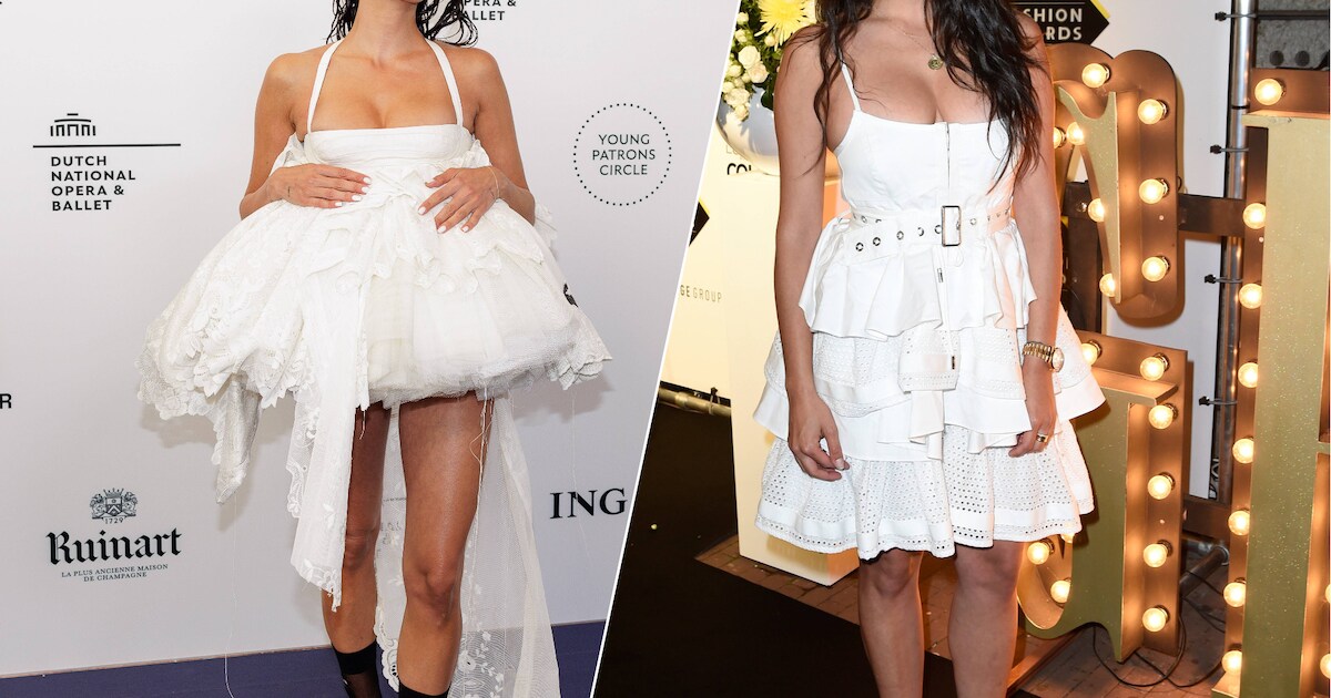 Typisch Anna Nooshin: pumps of sneakers met hoog opgetrokken sokken ...