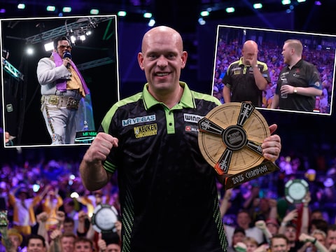Toernooiwinnaar Michael van Gerwen stuurt ‘Elvis’ weg tijdens ...
