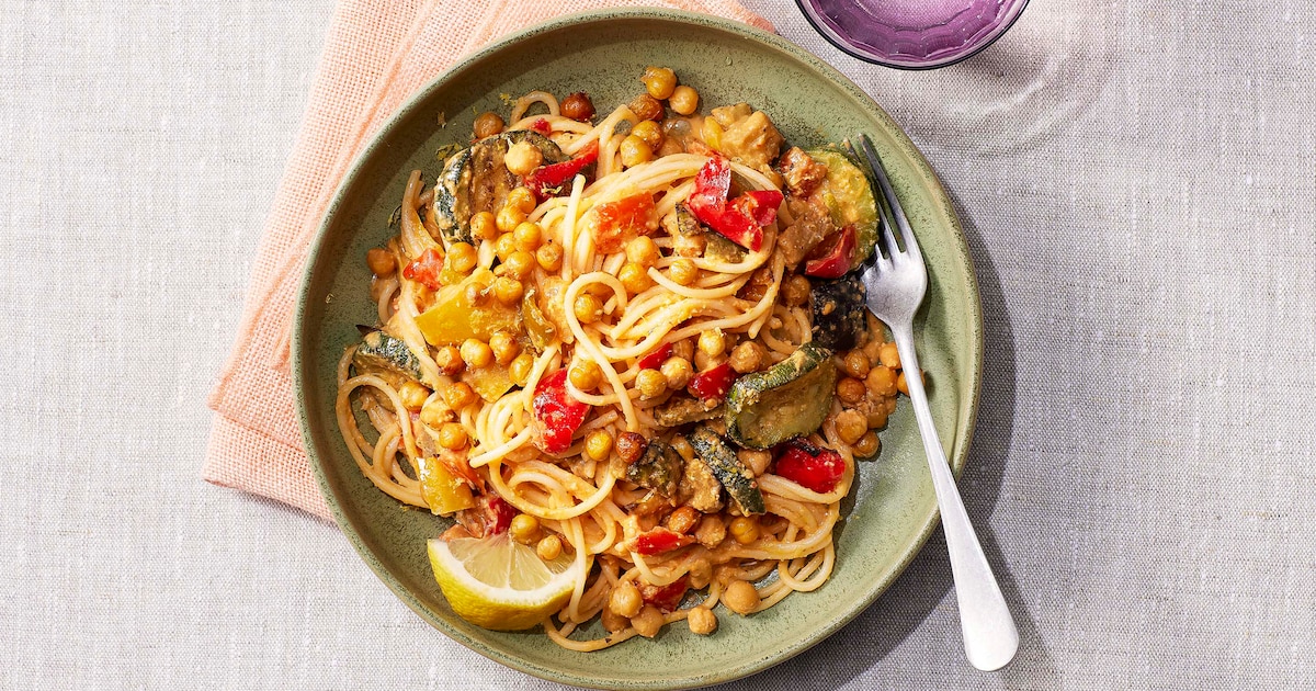 Wat Eten We Vandaag: Spaghetti met gegrilde groente en hummus | Koken ...