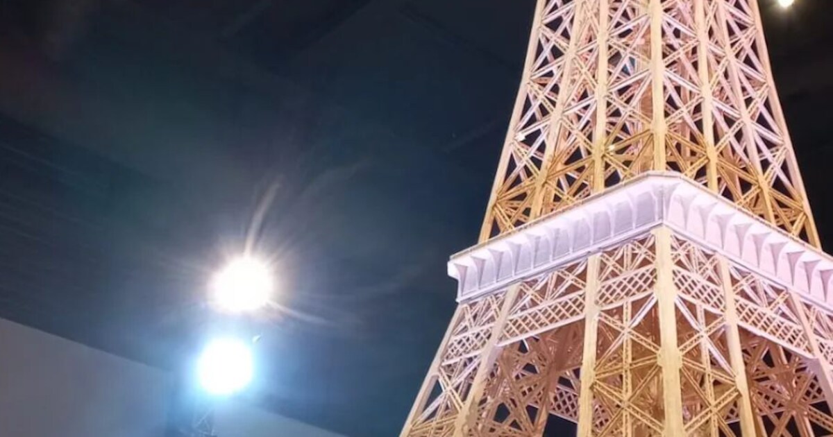 Kijk: Richard bouwde Eifeltoren na met 700.000 lucifers, maar loopt record mis | Brabant | bd.nl