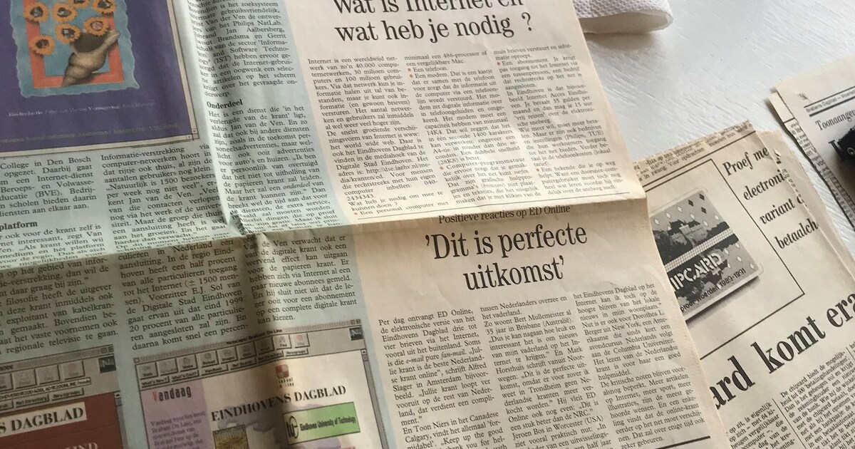 Het ED ging precies 25 jaar geleden als eerste krant online en dat ging ...