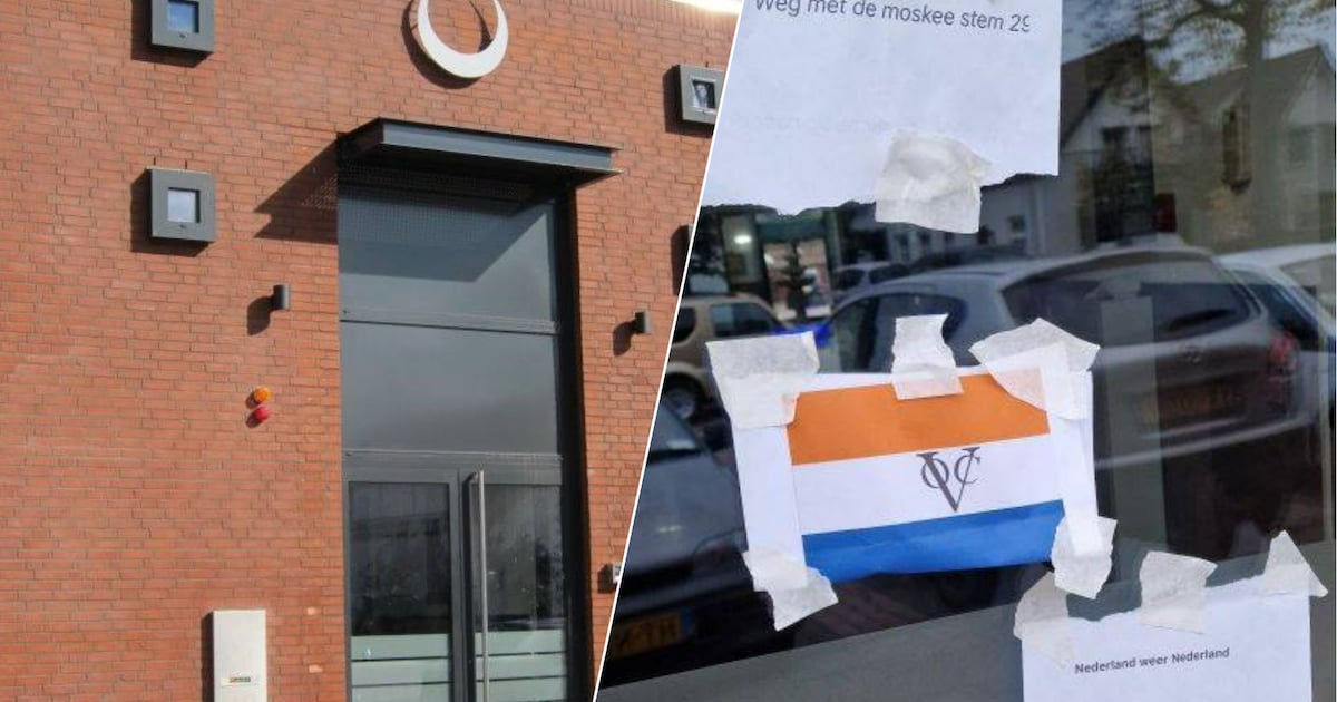 Moskee is geraakt door extreemrechtse teksten op ramen: 'Dit kan écht ...