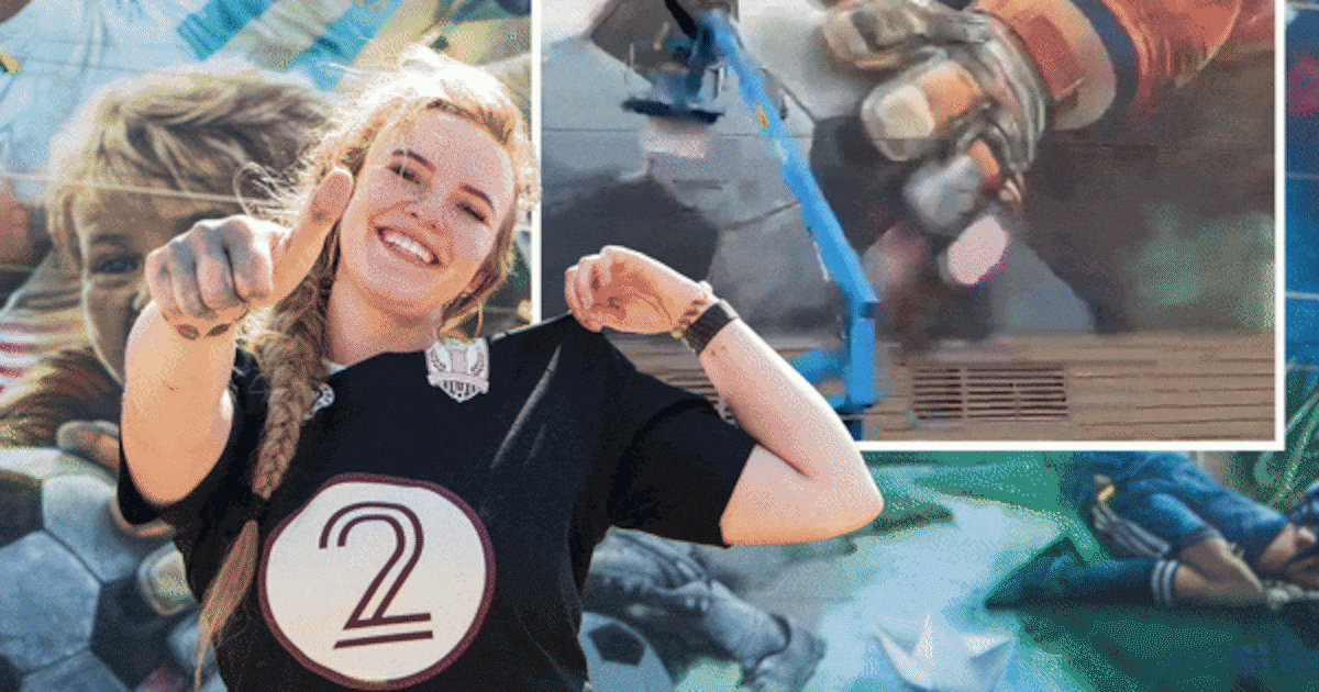 Rosalie (26) vereeuwigt Oranje ‘in bizar korte tijd’ op enorme muur in ...