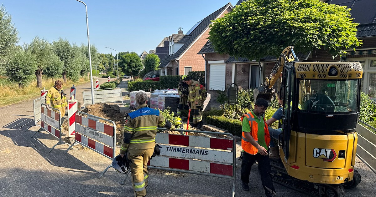 Gasleiding geraakt tijdens werkzaamheden op Grootveld in Boekel | 112 ...