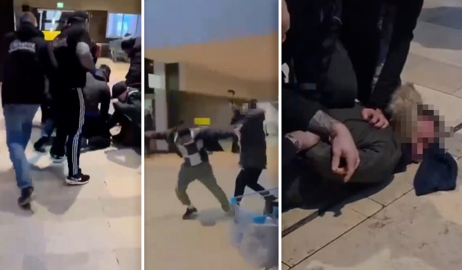 Heftige aanval met hakbijl in winkelcentrum, klanten werken dader tegen ...