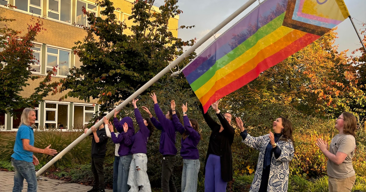 Regenboogvlag wappert bij Cambium College Zaltbommel, ook ...