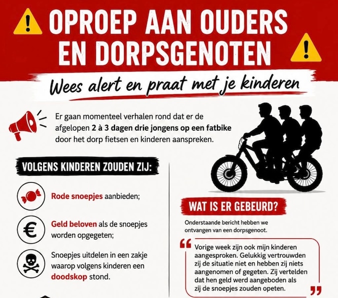 Onrust over uitdelen van rode snoepjes met een doodskop, politie kent ...