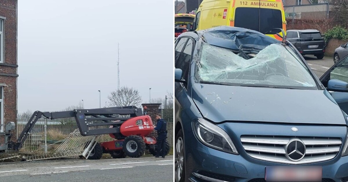 Man uit hoogwerker gekatapulteerd, komt terecht op rijbaan | Buitenland ...