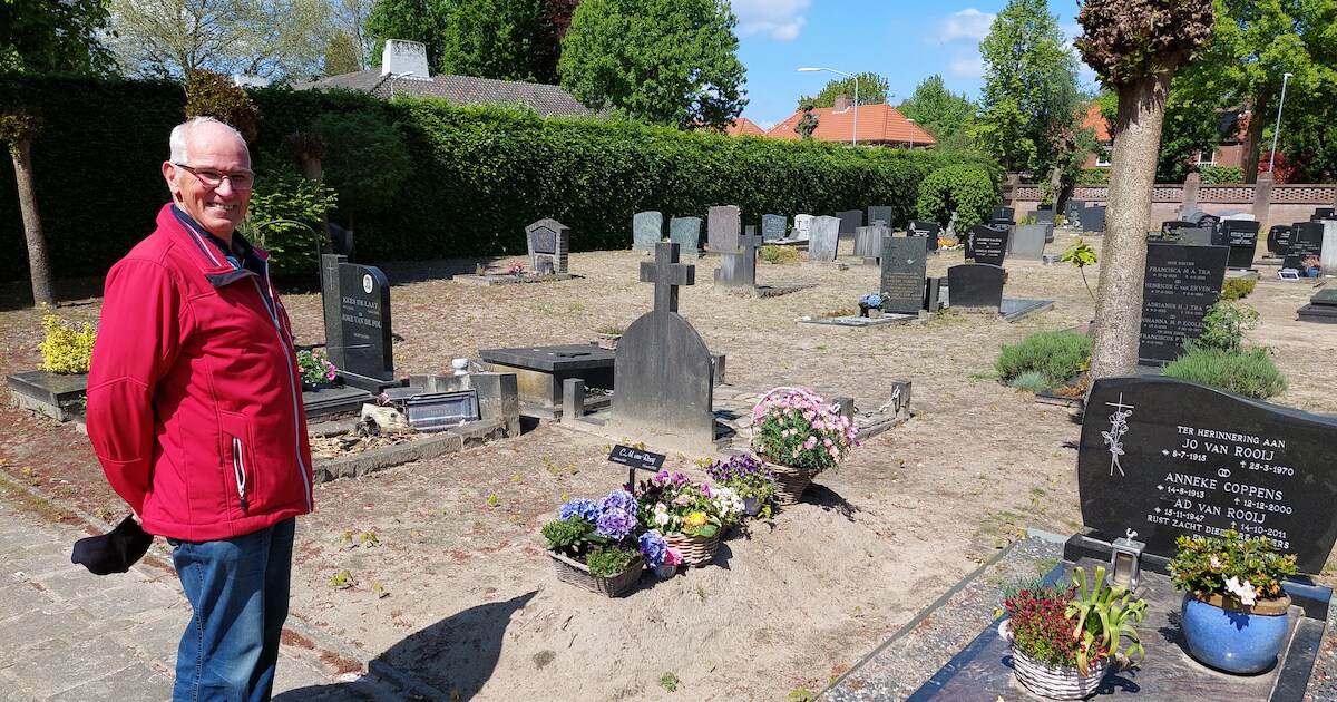 Onkruid heeft vrij spel nu Kees van Rooij zelf rust op de begraafplaats ...
