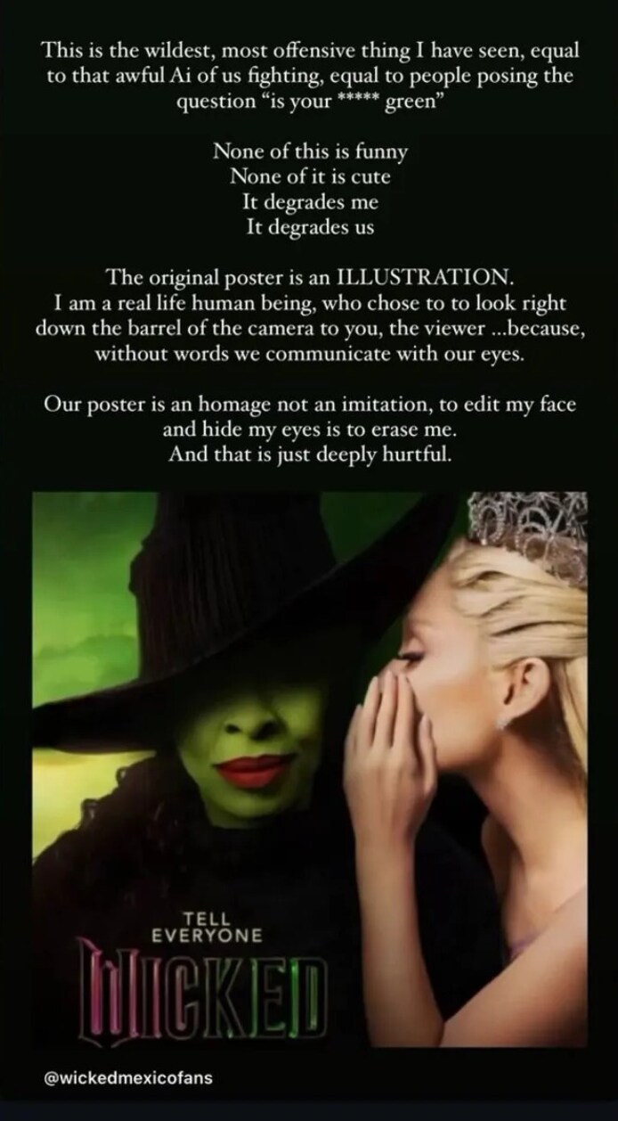 Fan bewerkt poster van ‘Wicked’, hoofdrolspeelster is onthutst: ‘Meest ...